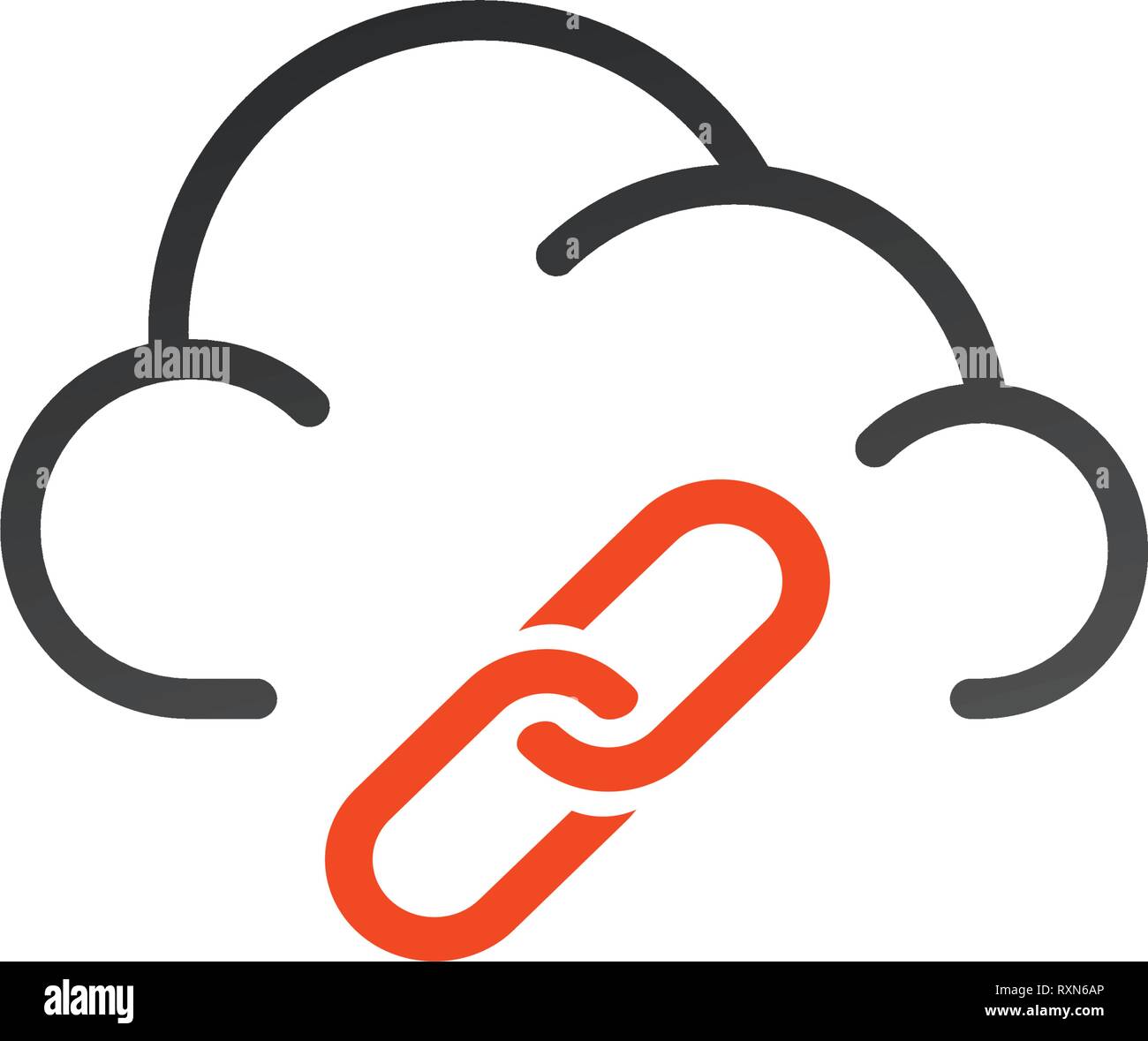 Cloud Technology Link Hyperlink Vector Icon. Vector illustration ...