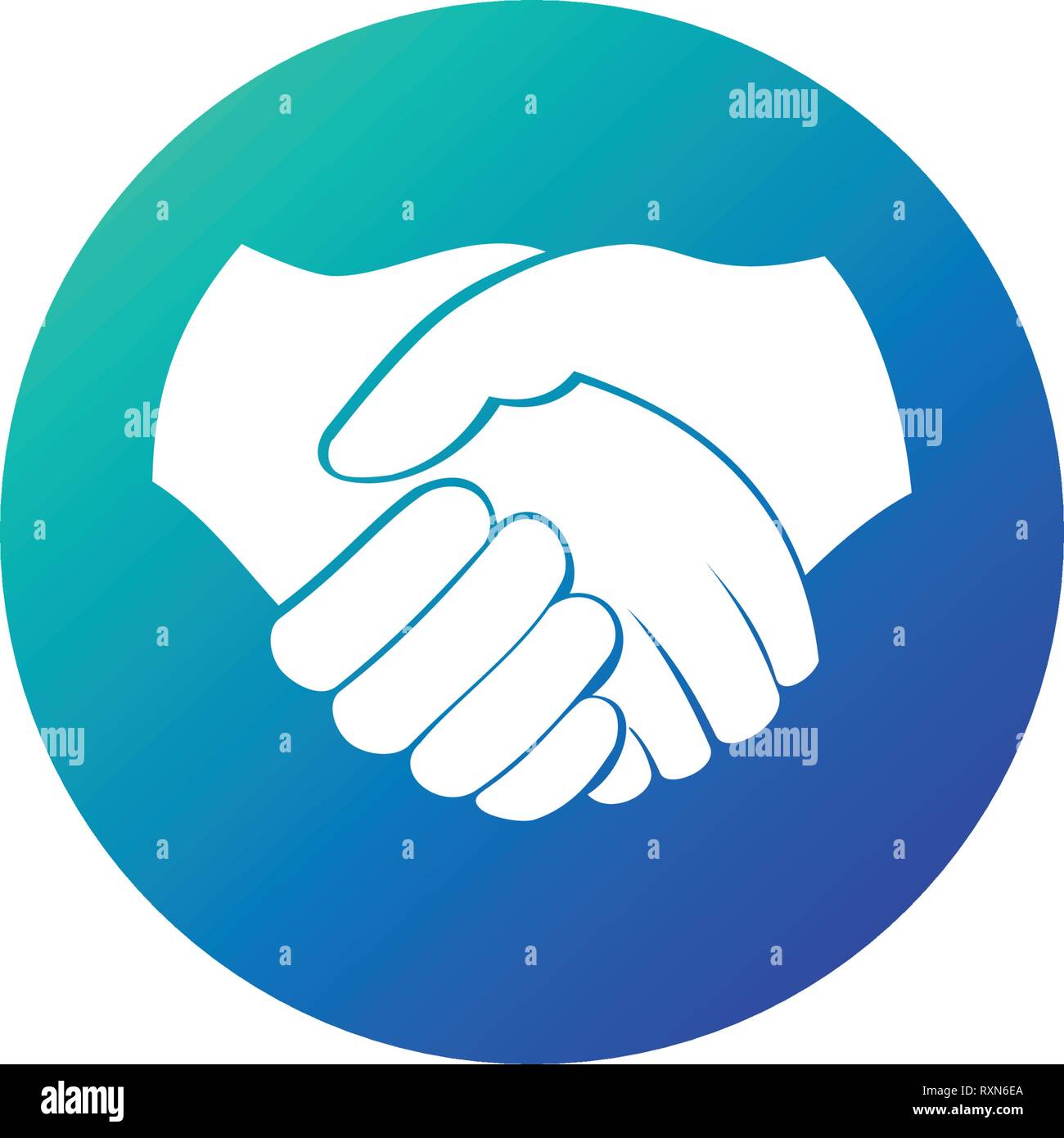 Business handshakein circle icon, contract agreement flat vector icon ...
