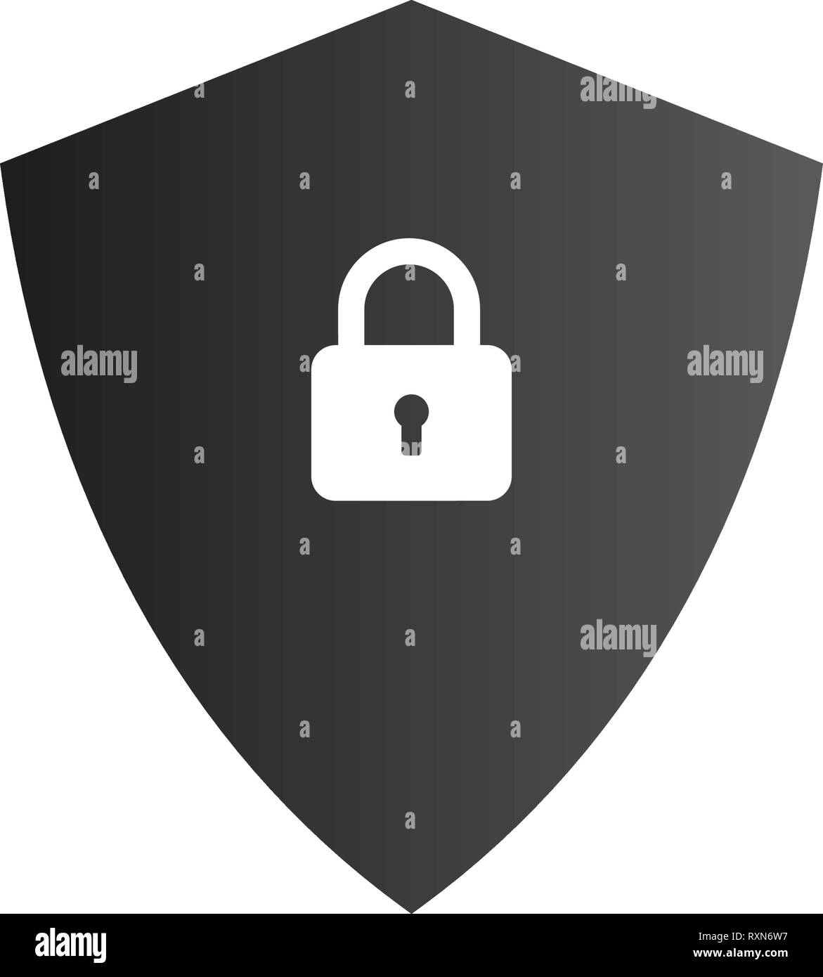 Abstract security vector icon illustration isolated on black background ...