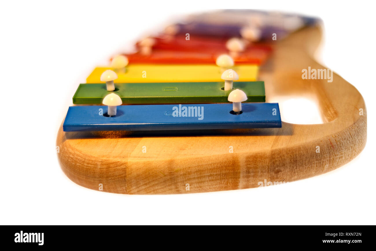 colorful xylophone for children closeup isolatedon white Stock Photo ...