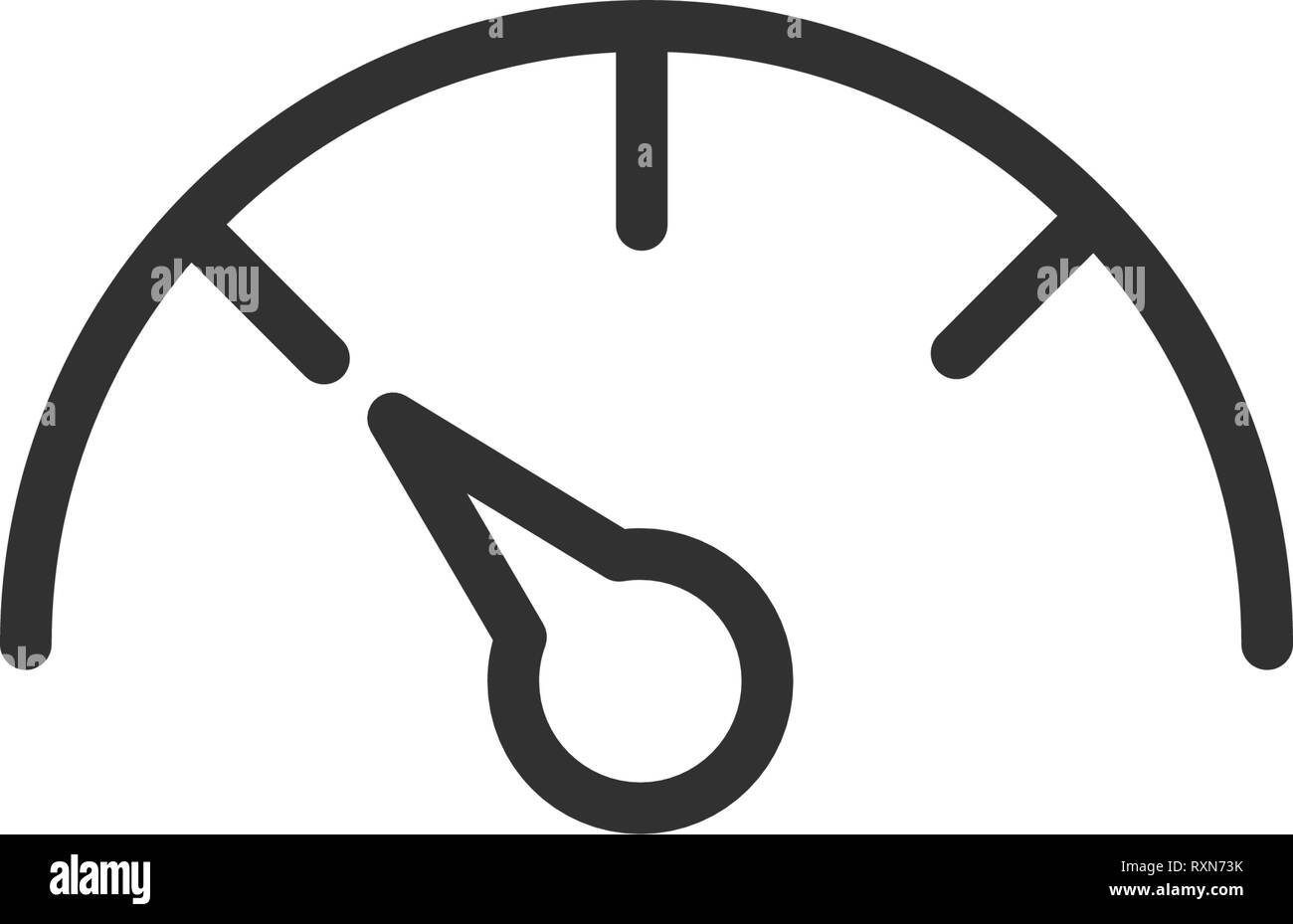 Gauge or Speedometer line icon, data and analytics, velocity sign ...