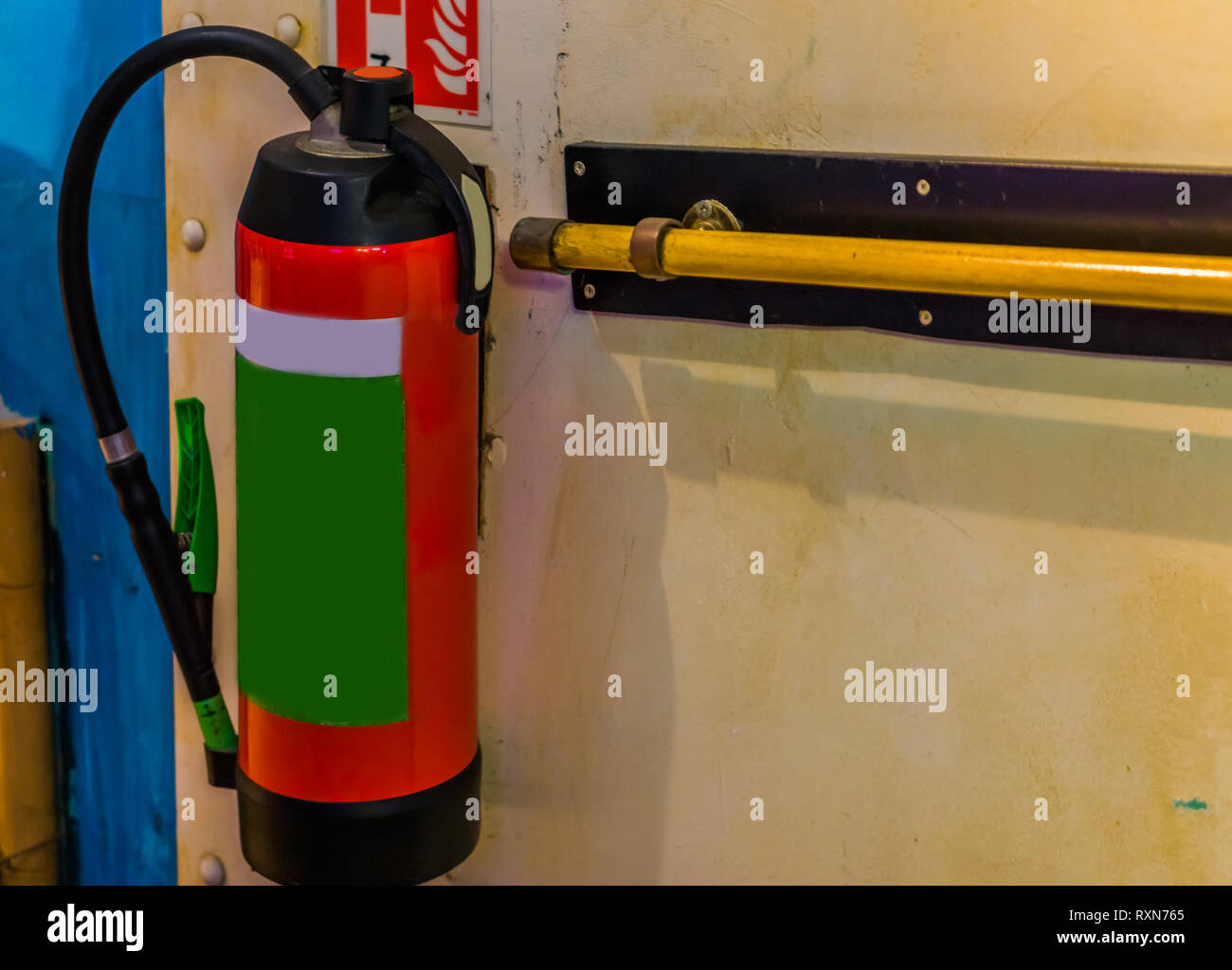 fire extinguisher hanging on a wall, fire prevention, safety equipment ...