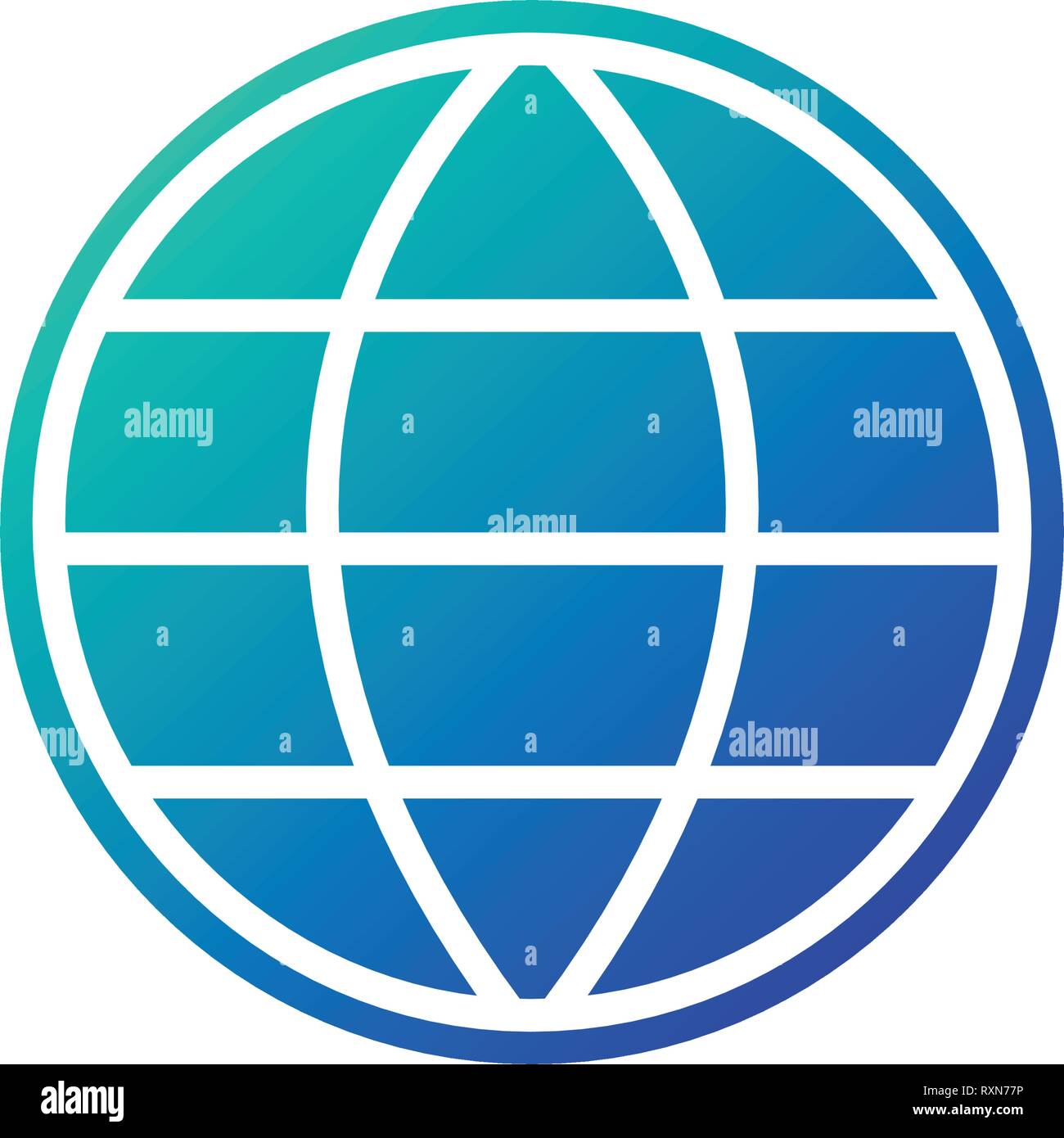 Globe Earth grid icon vector illustration. Linear symbol with thin ...