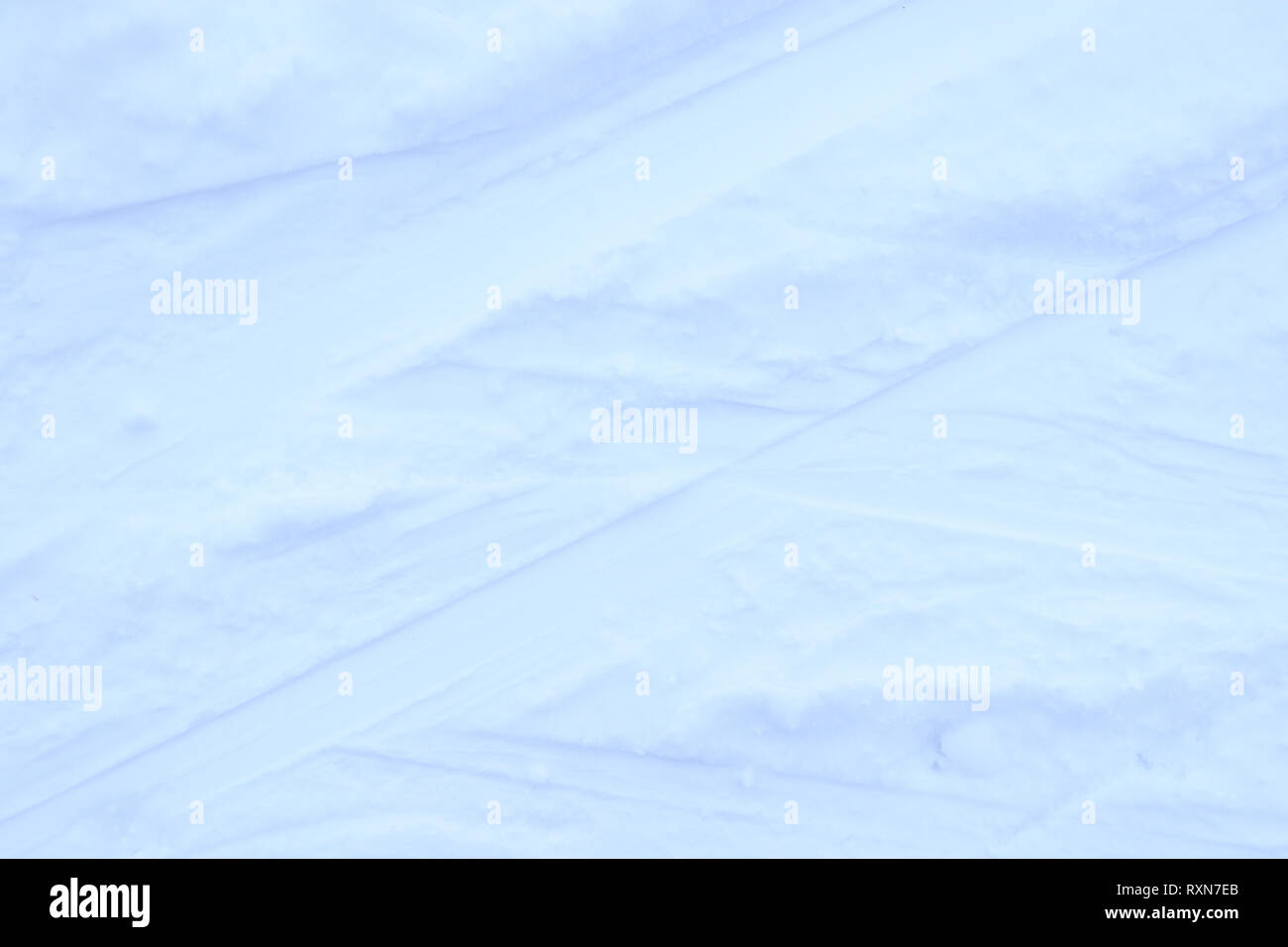 Snow ski traces background. Winter snowy texture. Fresh frozen backdrop ...