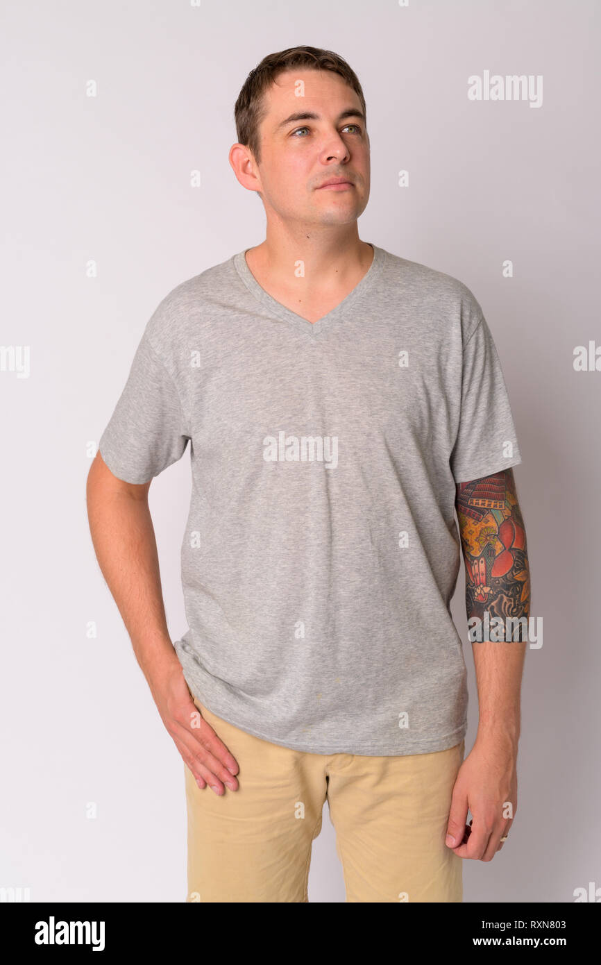 Man arm sleeve tattoo hi-res stock photography and images - Alamy