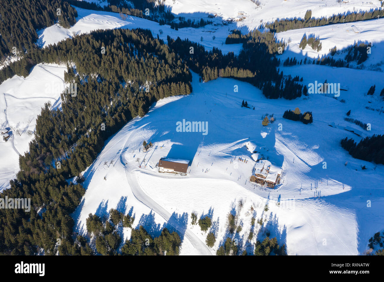 Aerial view of ski resort hi-res stock photography and images - Alamy