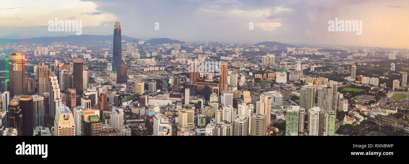 Kuala lumpur cityscape. Panoramic view of Kuala Lumpur city skyline ...