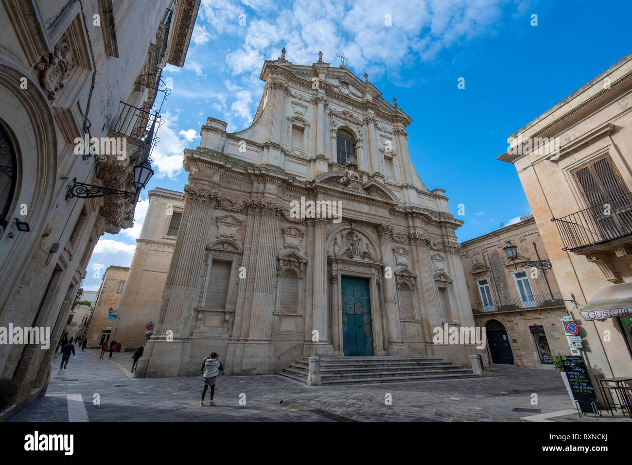 LECCE, Puglia, Italy - Facade of Ancient Baroque church Santa Irene in ...