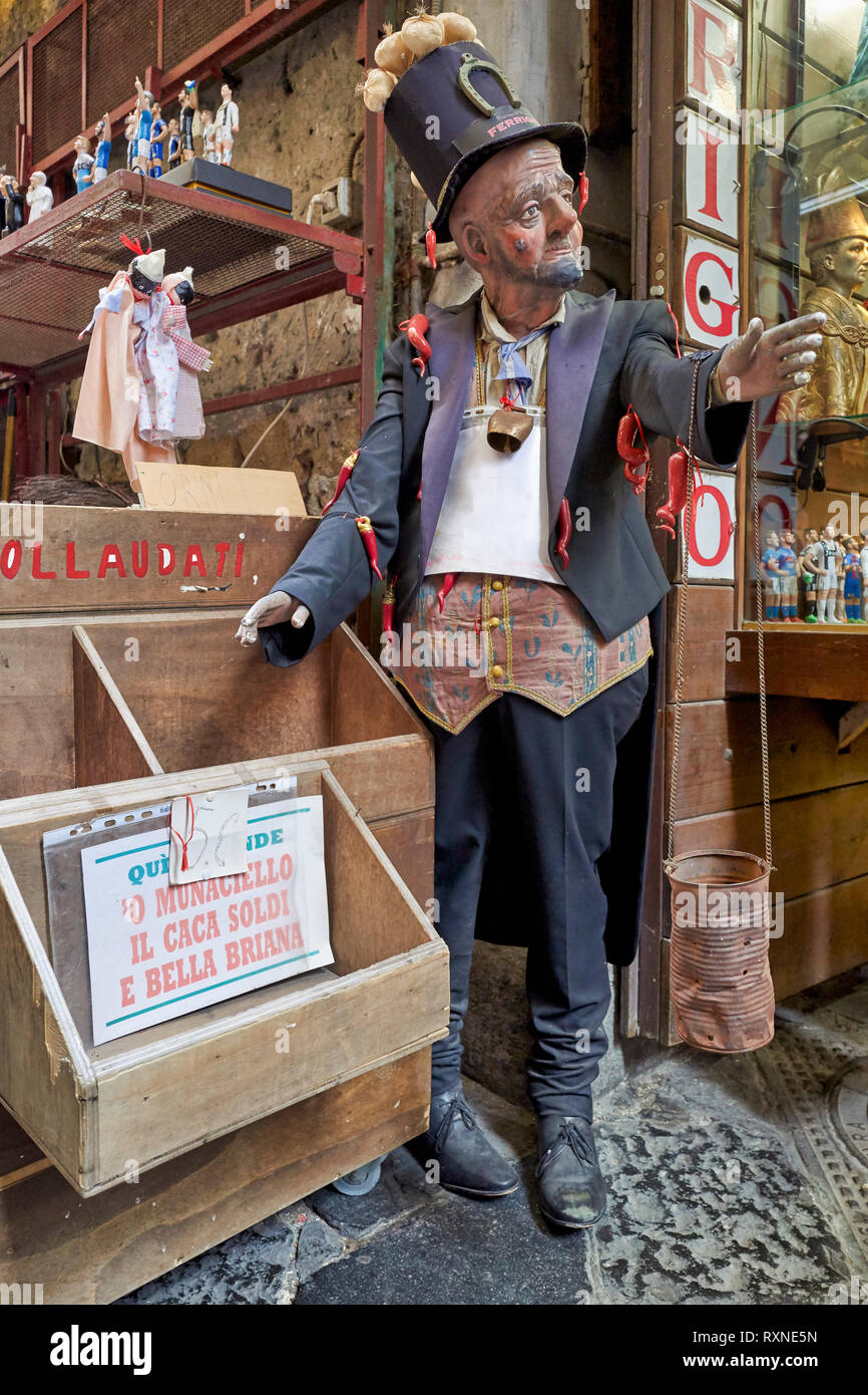 Naples Campania Italy. Statues figurines of the Christmas Nativity ...