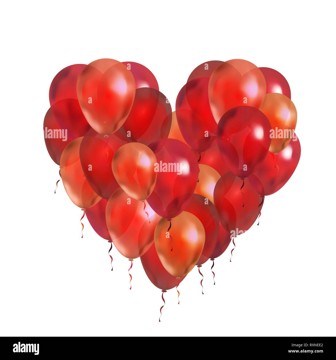 Pink heart balloons golden Cut Out Stock Images & Pictures - Alamy