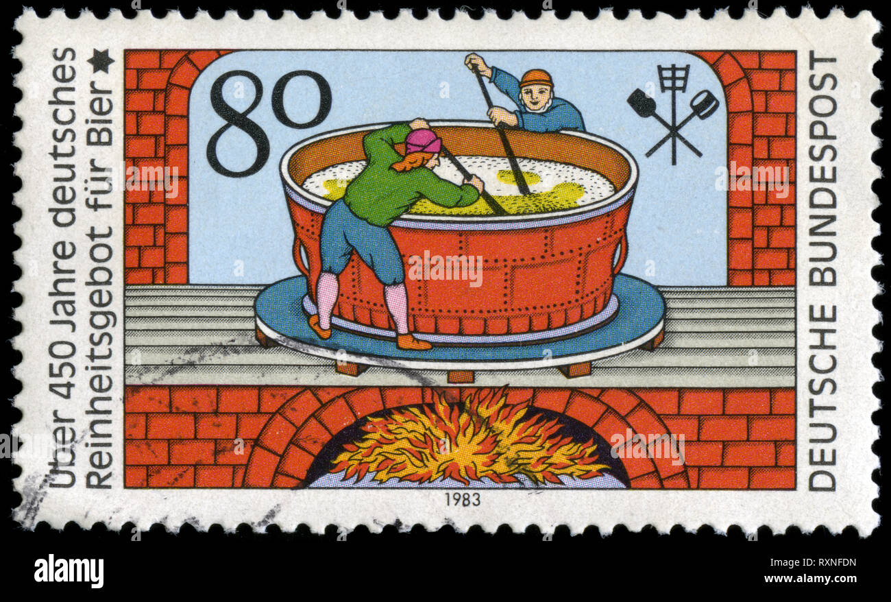Postage stamp from the Federal Republic of Germany in the Beer Purity ...