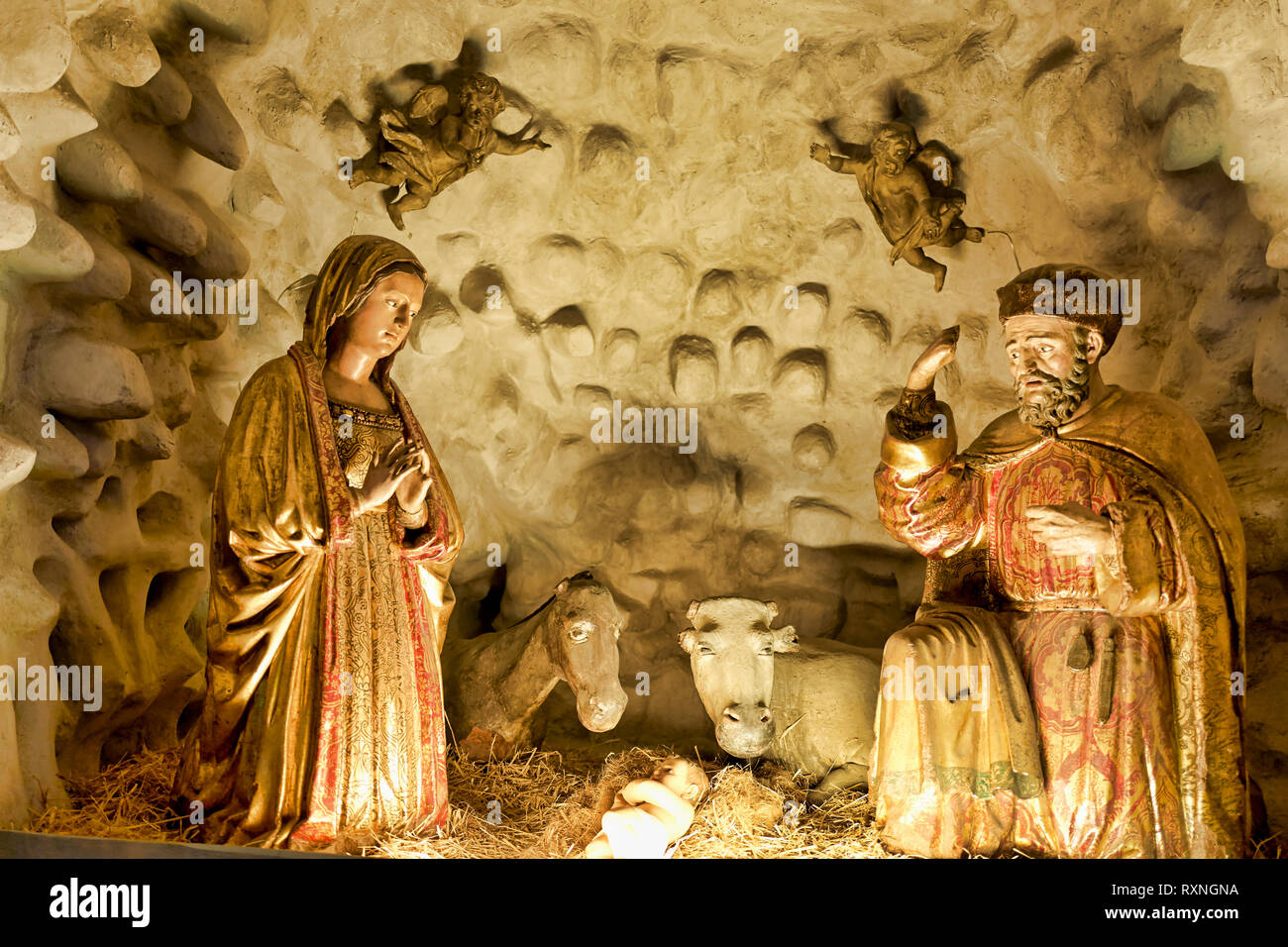 Naples Campania Italy. Nativity scene in San Domenico Maggiore, a ...