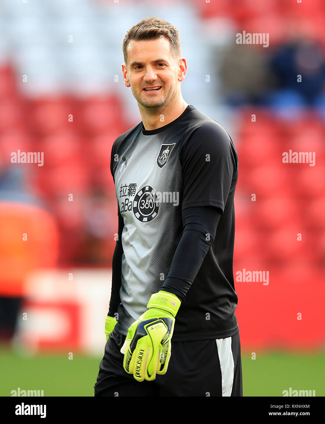 Burnley goalkeeper warms up ahead premier league match anfield hi-res ...