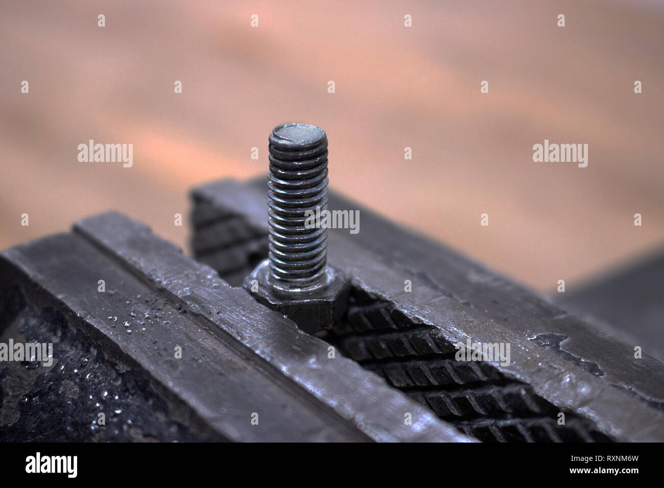 Detail of iron bolt Stock Photo - Alamy