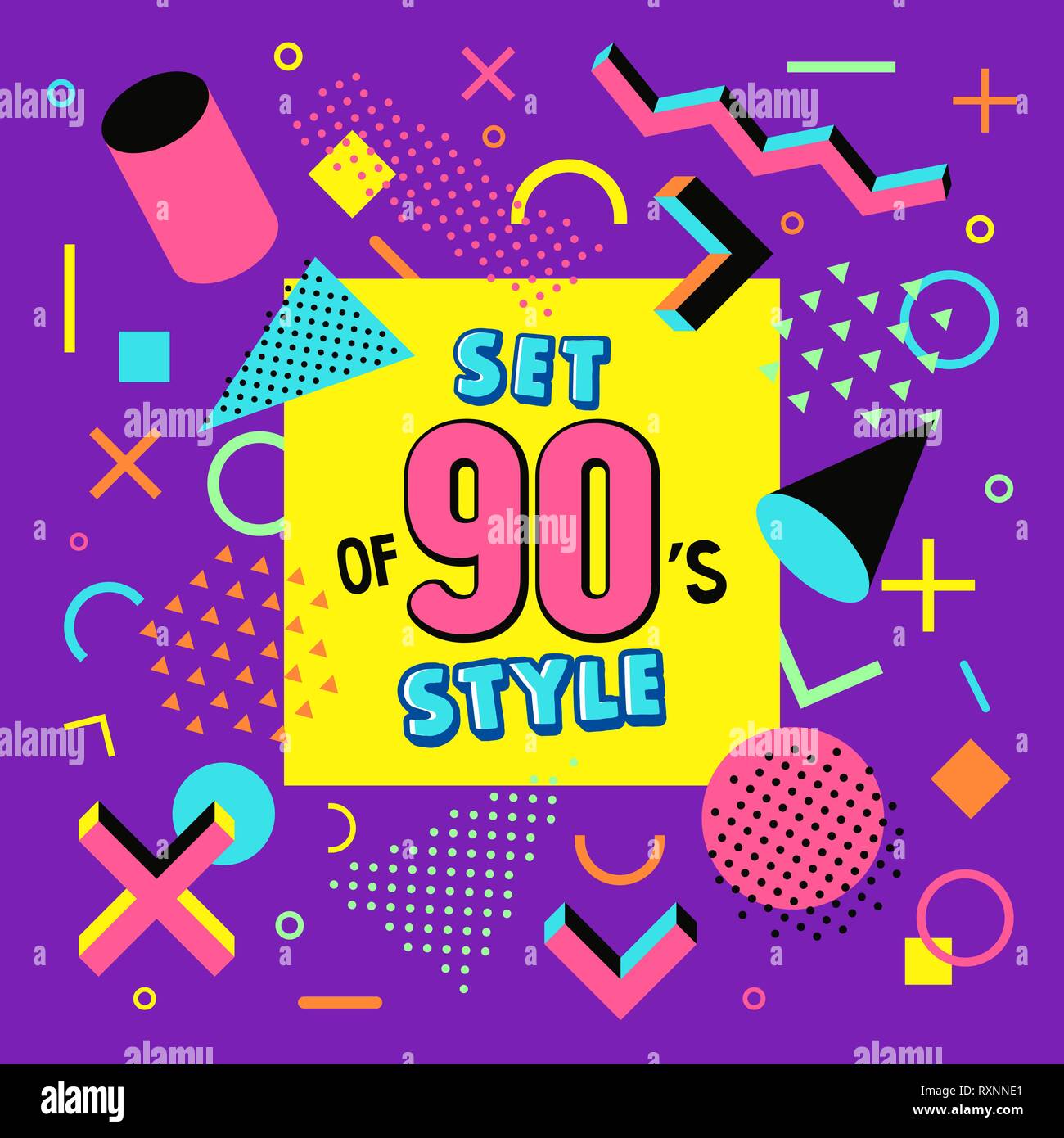 Set design of 90s style Stock Vector Image & Art - Alamy