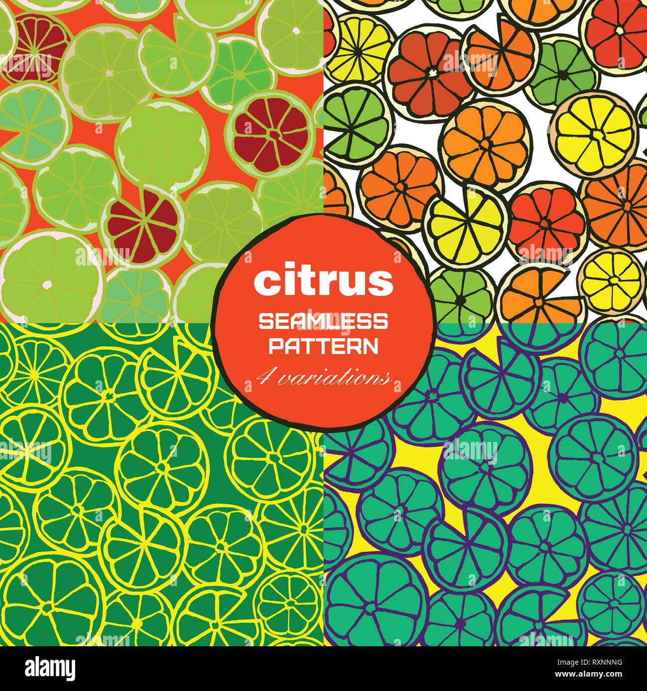 Pattern with bright citrus fruit Stock Vector Image & Art - Alamy