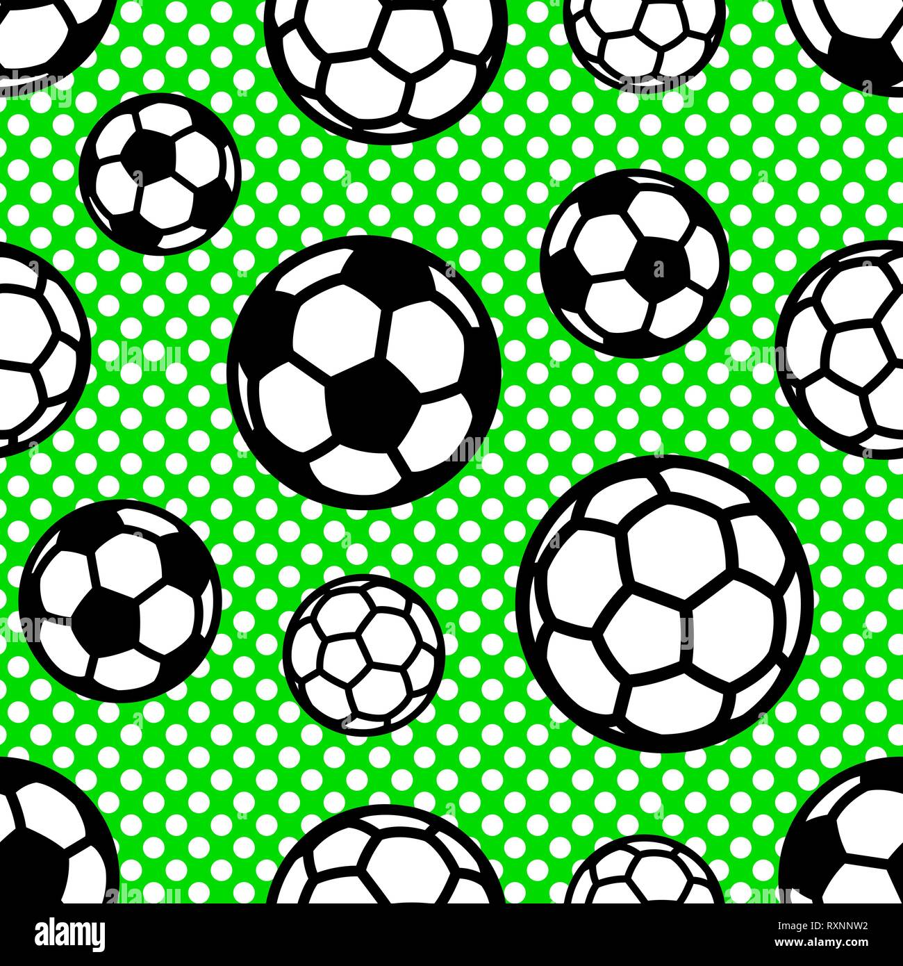 Pattern with soccer balls on background circles Stock Vector Image ...