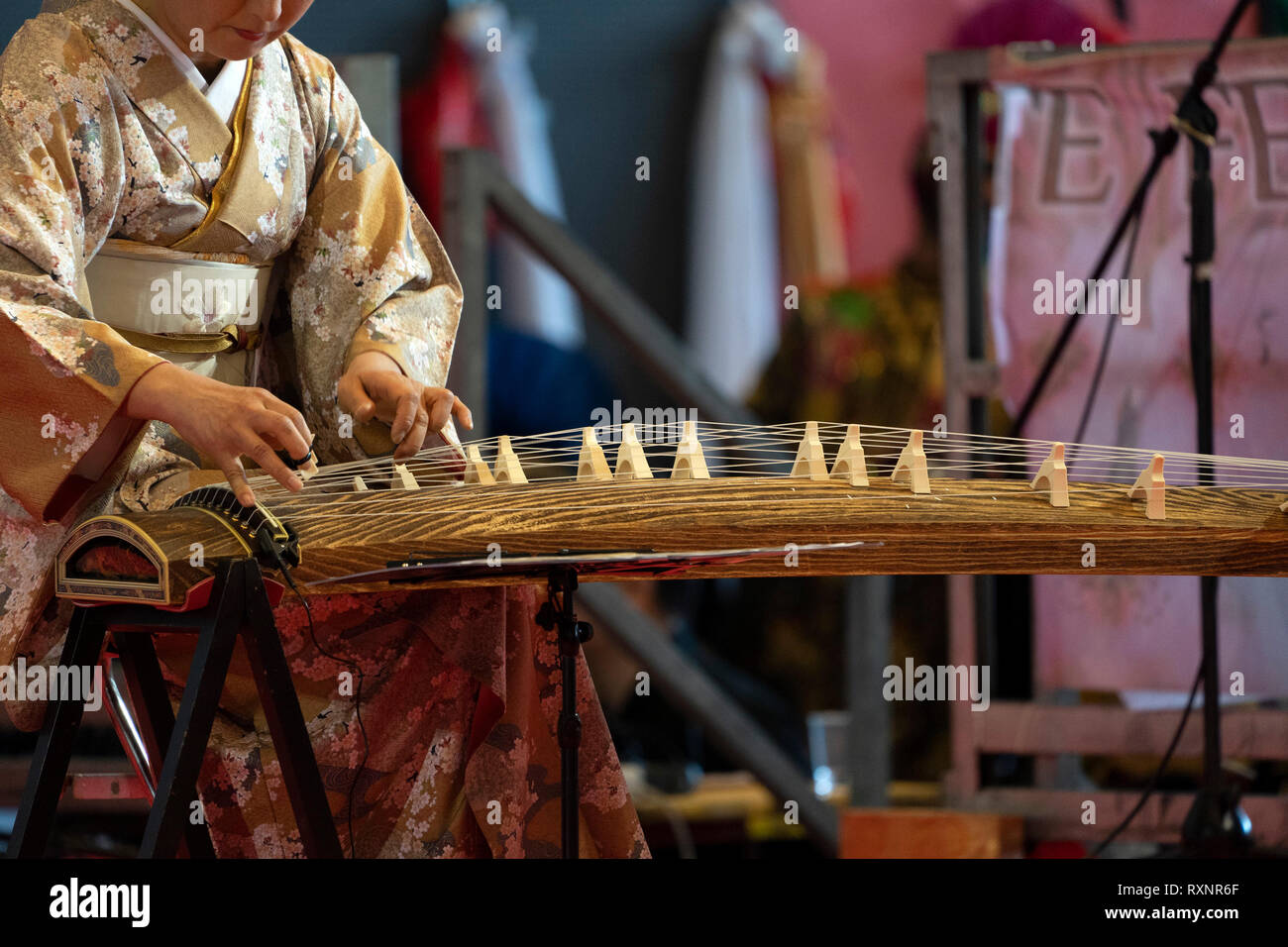 Women play koto japanese hi-res stock photography and images - Alamy