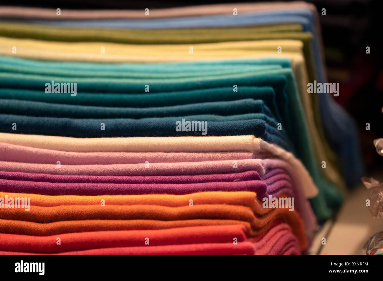 Various different colors silk fabric cloth Stock Photo - Alamy