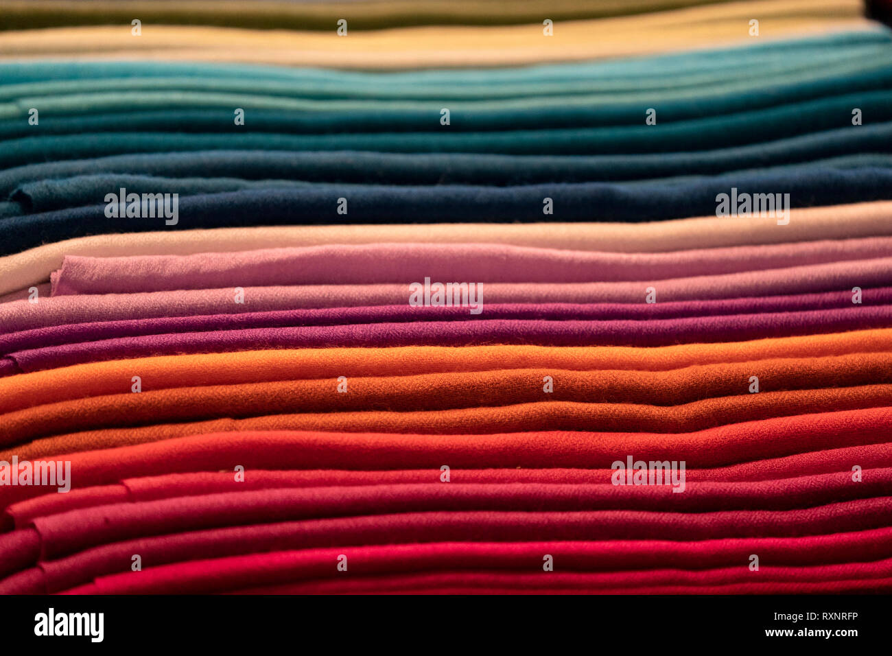 Various different colors silk fabric cloth Stock Photo - Alamy