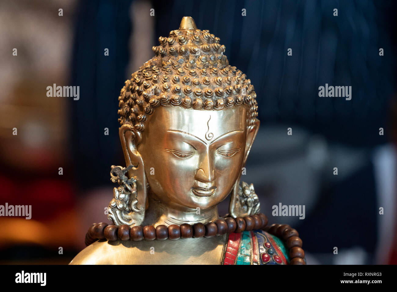 Japanese Buddah statue isolated close up detail Stock Photo - Alamy