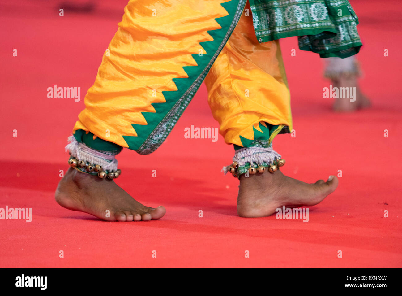 Indian traditional dancer foot detail Stock Photo - Alamy