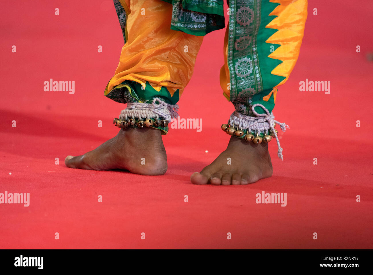 Indian traditional dancer foot detail Stock Photo - Alamy