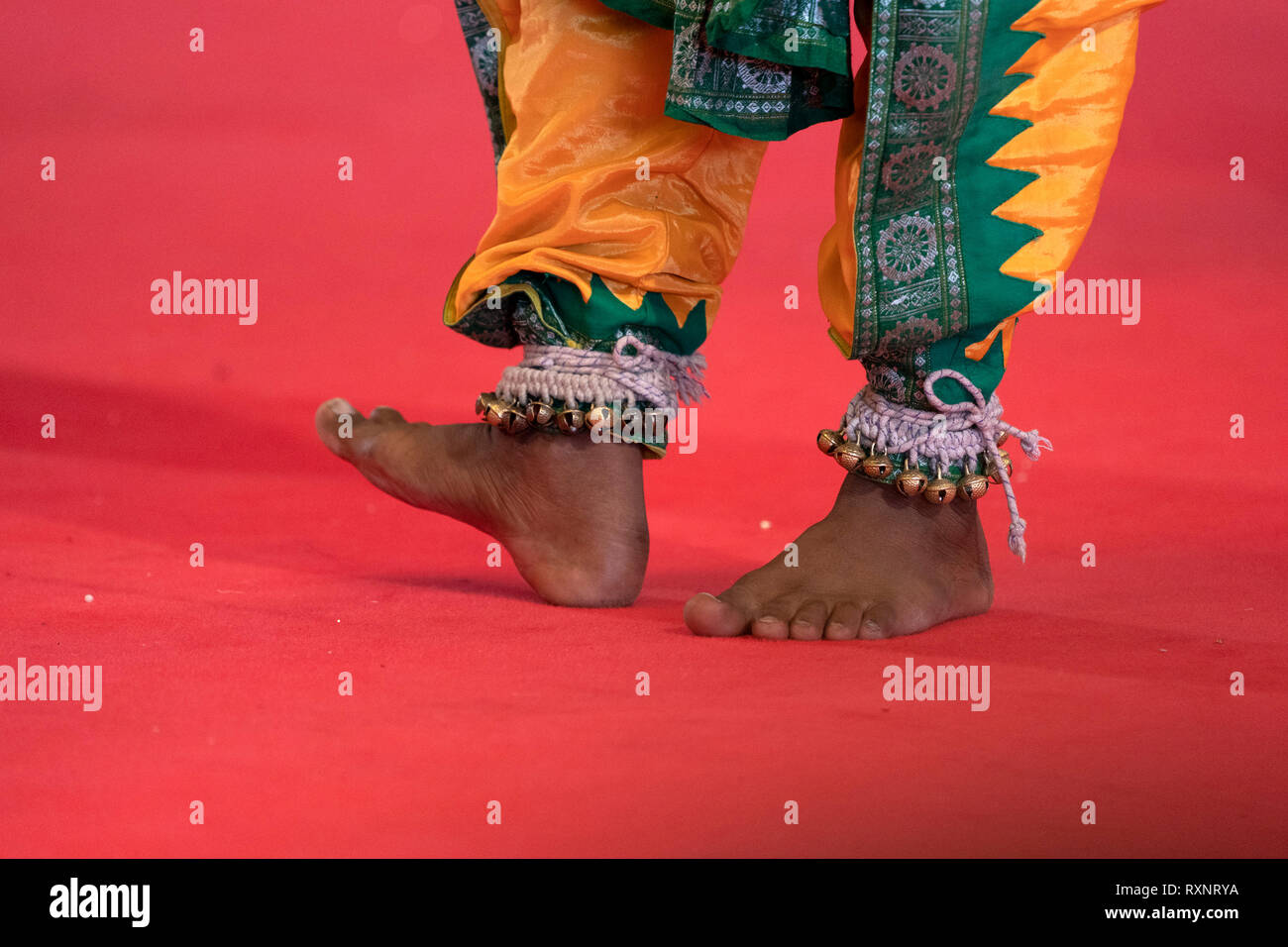Indian traditional dancer foot detail Stock Photo - Alamy
