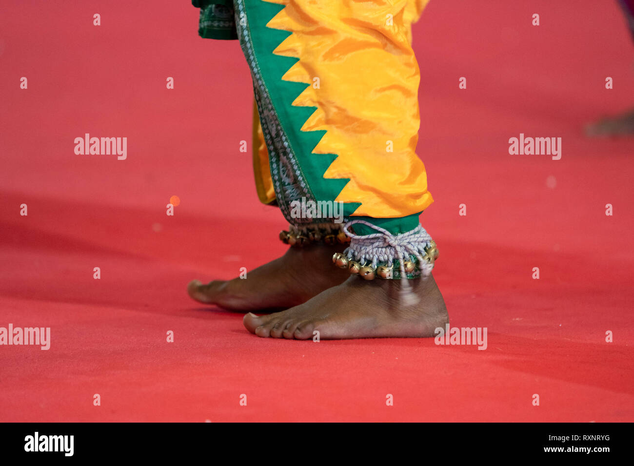 Indian traditional dancer foot detail Stock Photo - Alamy