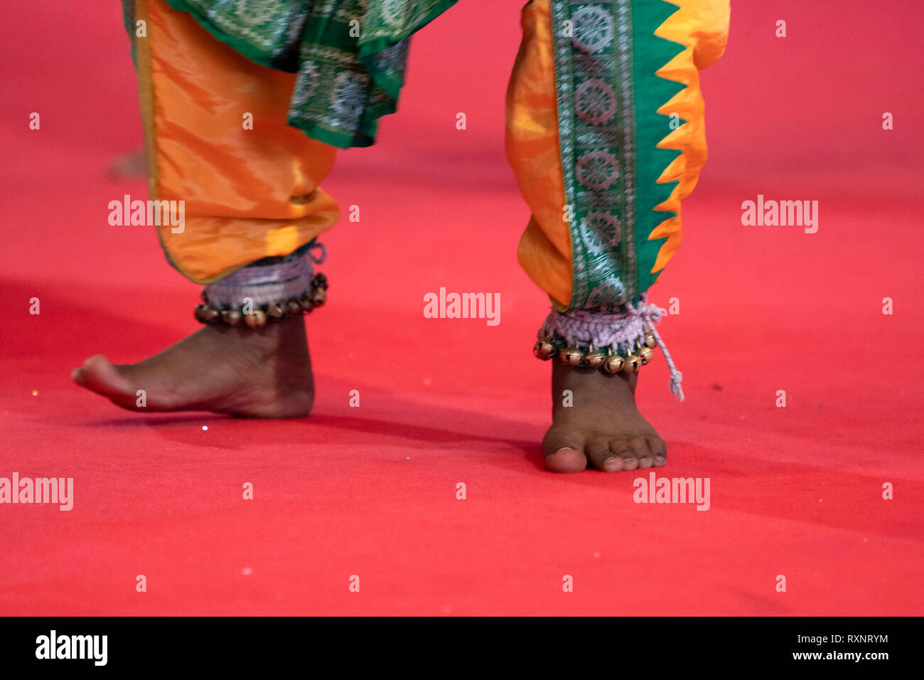 Indian traditional dancer foot detail Stock Photo - Alamy