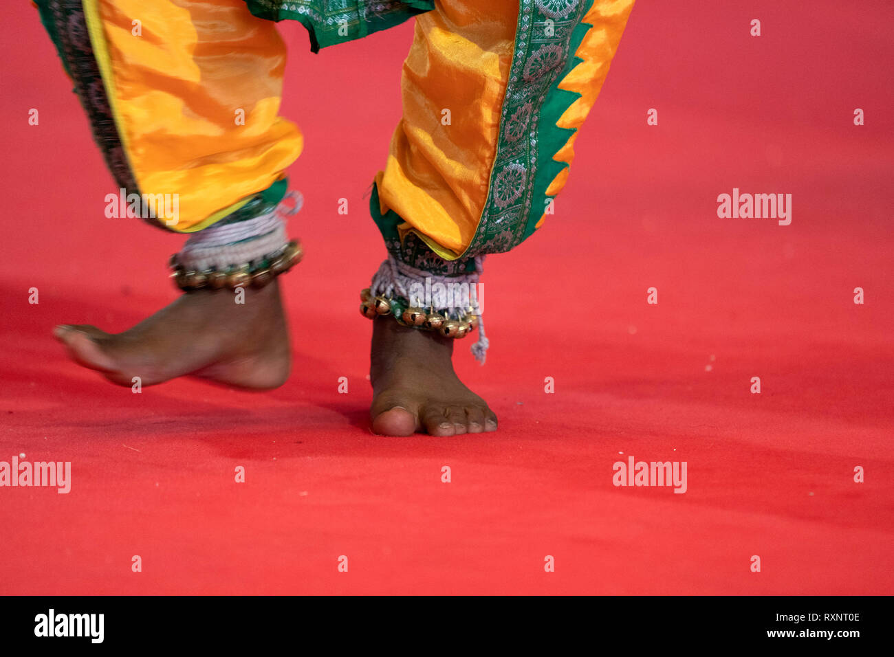 Indian traditional dancer foot detail Stock Photo - Alamy