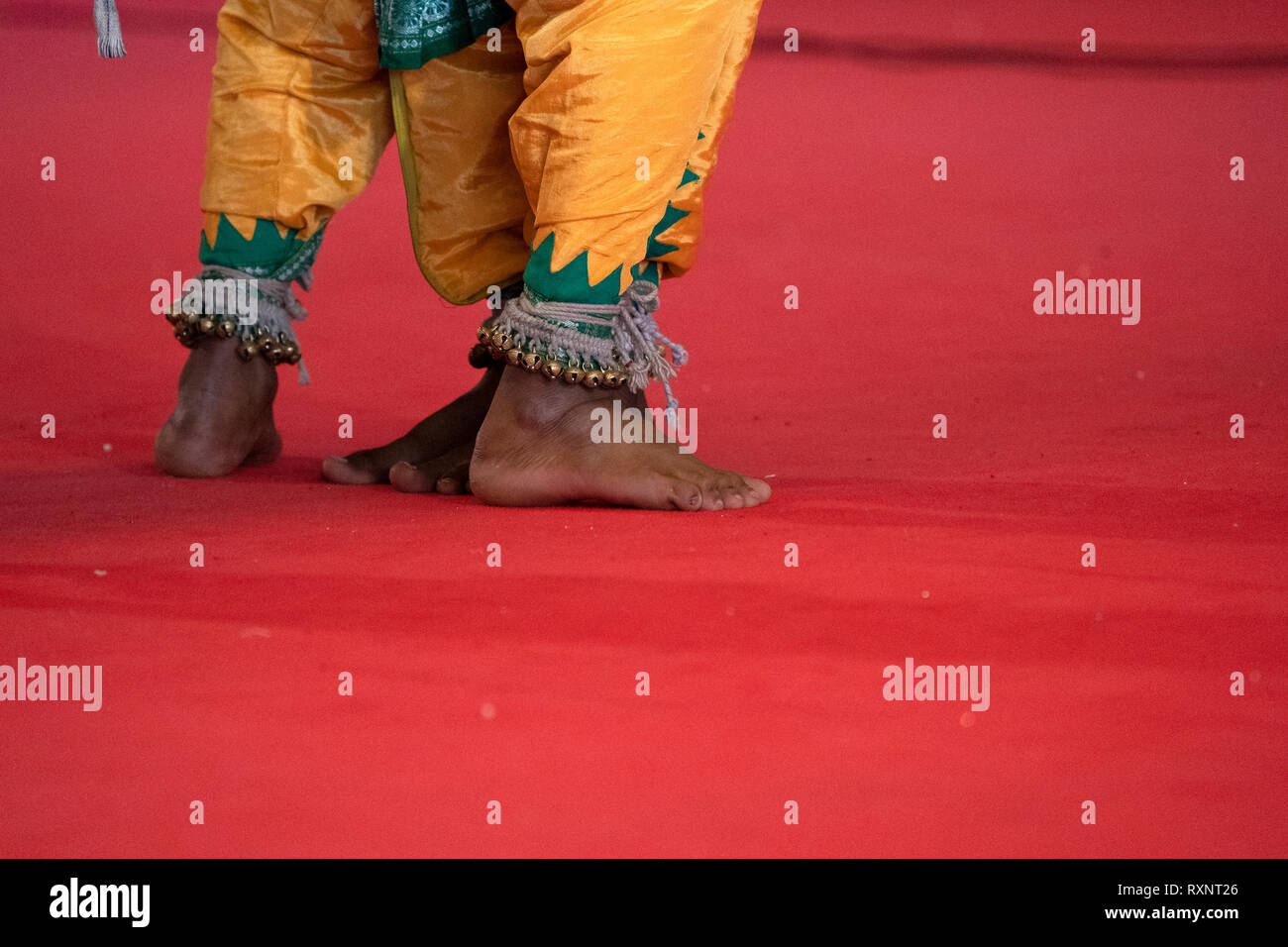 Indian traditional dancer foot detail Stock Photo - Alamy