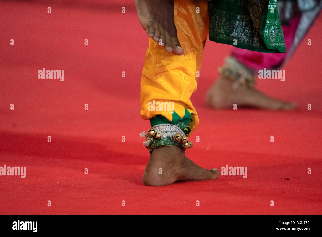 Indian traditional dancer foot detail Stock Photo - Alamy
