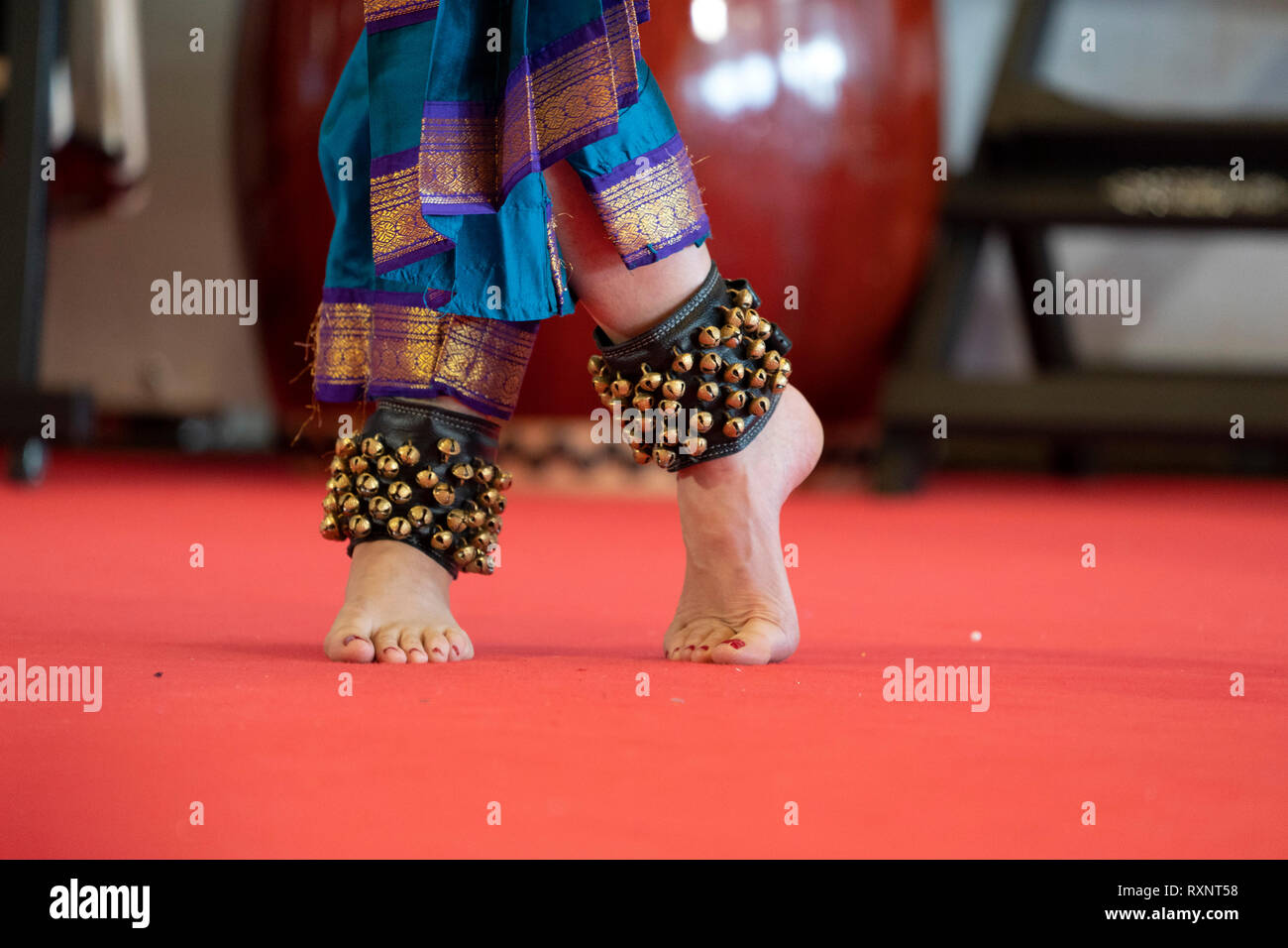 Indian traditional dancer foot detail Stock Photo - Alamy