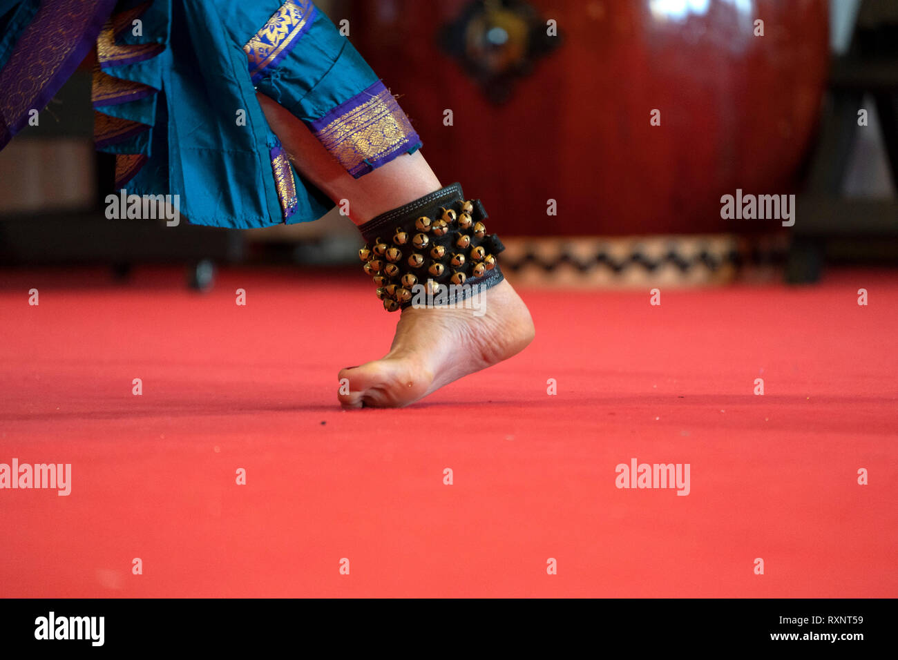 Indian traditional dancer foot detail Stock Photo - Alamy