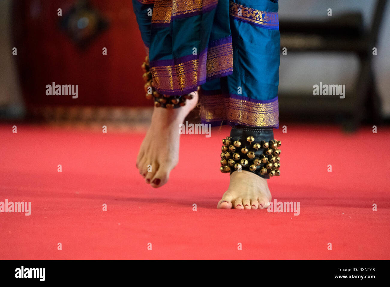 Indian traditional dancer foot detail Stock Photo - Alamy