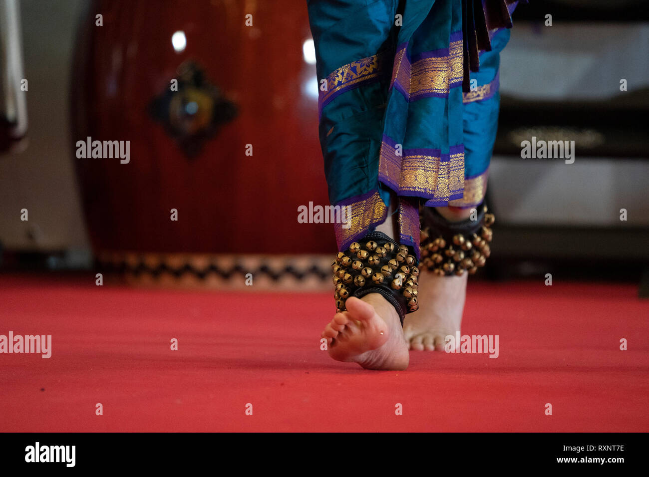 Indian traditional dancer foot detail Stock Photo - Alamy