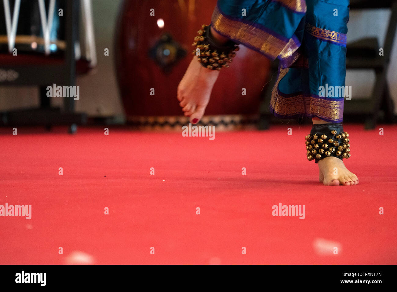 Indian traditional dancer foot detail Stock Photo - Alamy