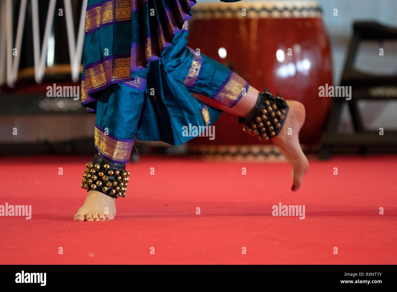 Indian traditional dancer foot detail Stock Photo - Alamy
