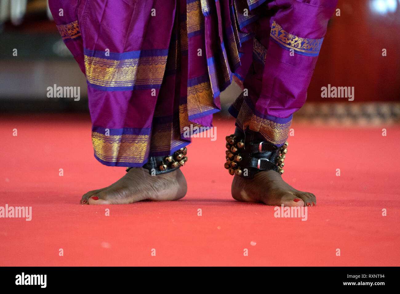 Indian traditional dancer foot detail Stock Photo - Alamy