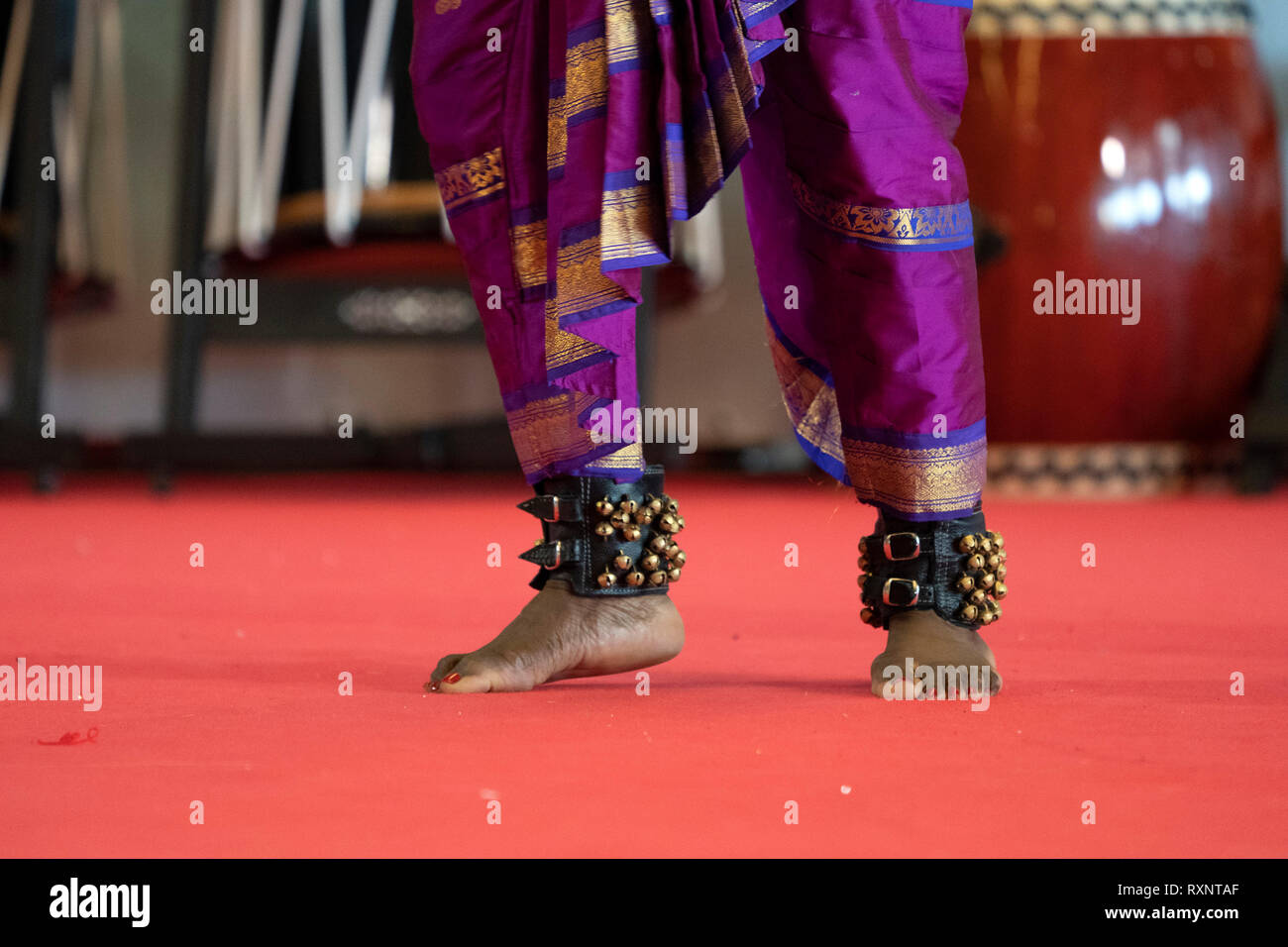 Indian traditional dancer foot detail Stock Photo - Alamy