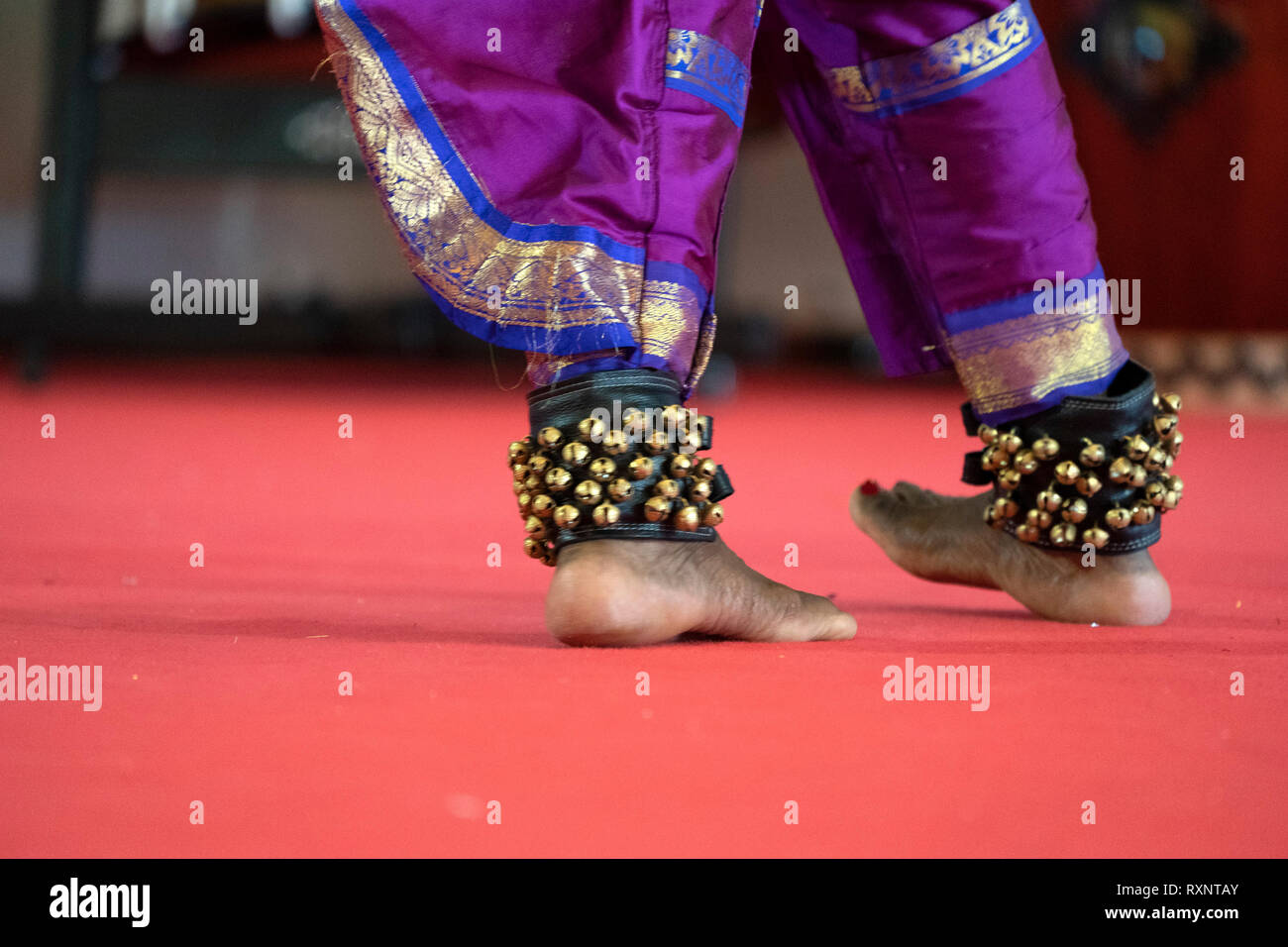 Indian traditional dancer foot detail Stock Photo - Alamy