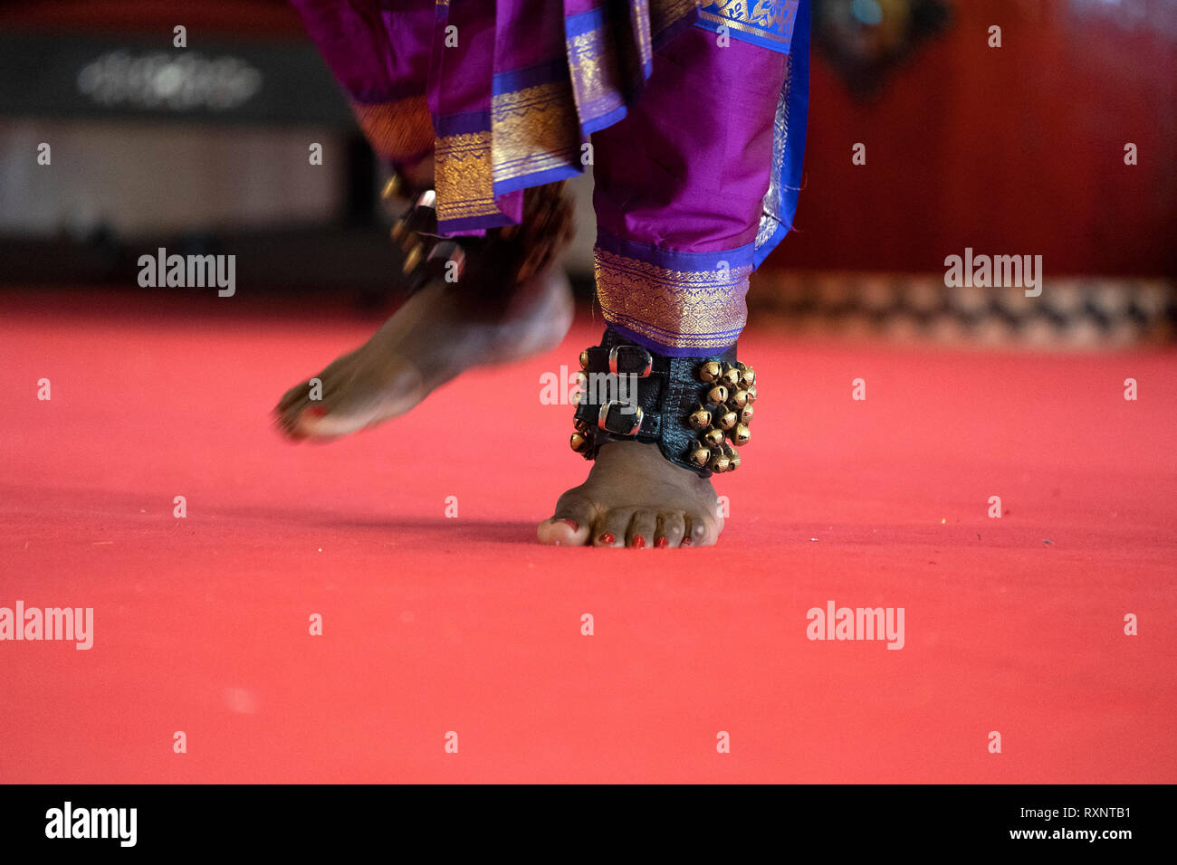 Indian traditional dancer foot detail Stock Photo - Alamy