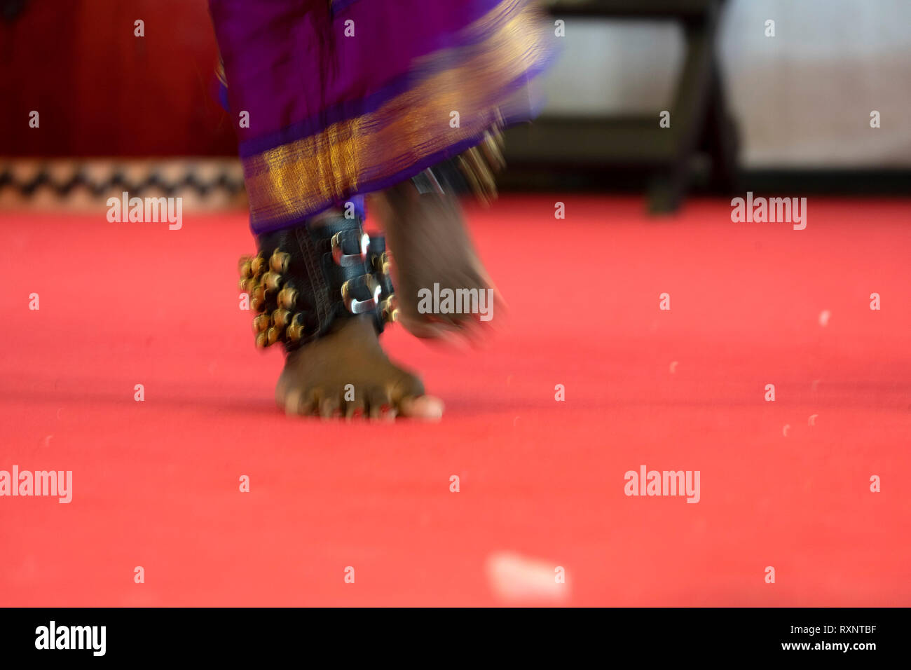 Indian traditional dancer foot detail Stock Photo - Alamy