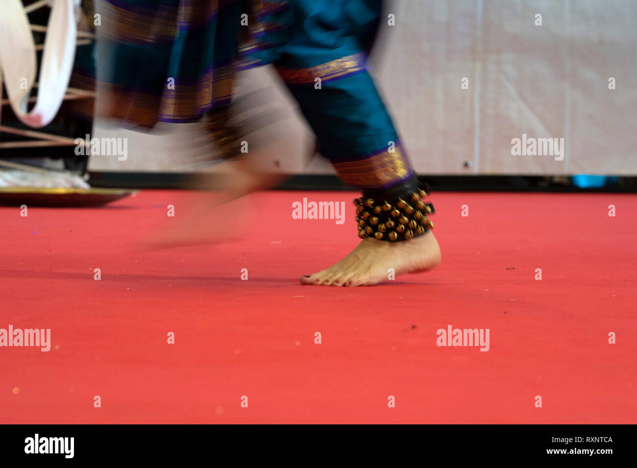 Indian traditional dancer foot detail Stock Photo - Alamy