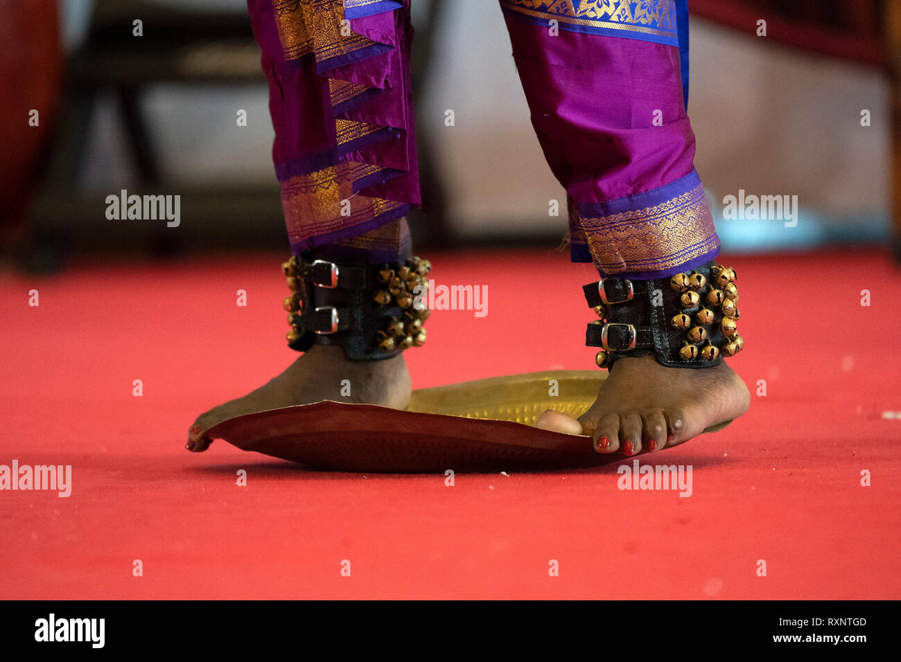 Indian traditional dancer foot detail Stock Photo - Alamy