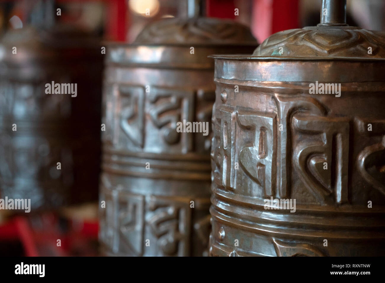Buddhist monk ringing temple bell hi-res stock photography and images ...