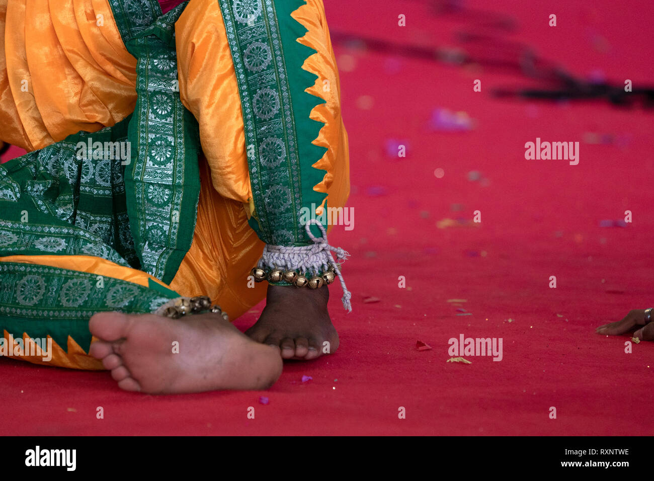 Indian traditional dancer foot detail Stock Photo - Alamy