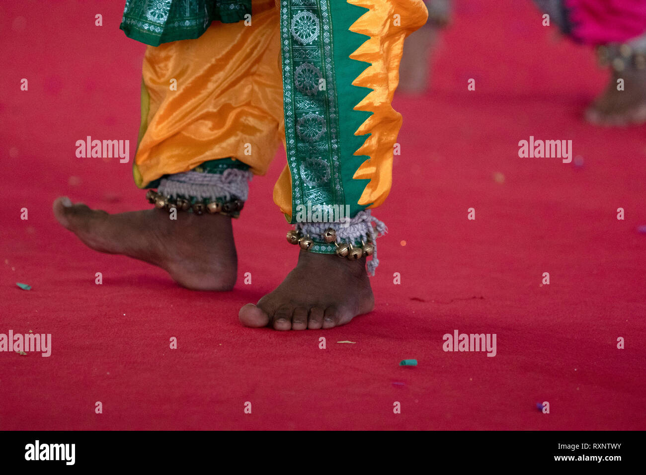 Indian traditional dancer foot detail Stock Photo - Alamy