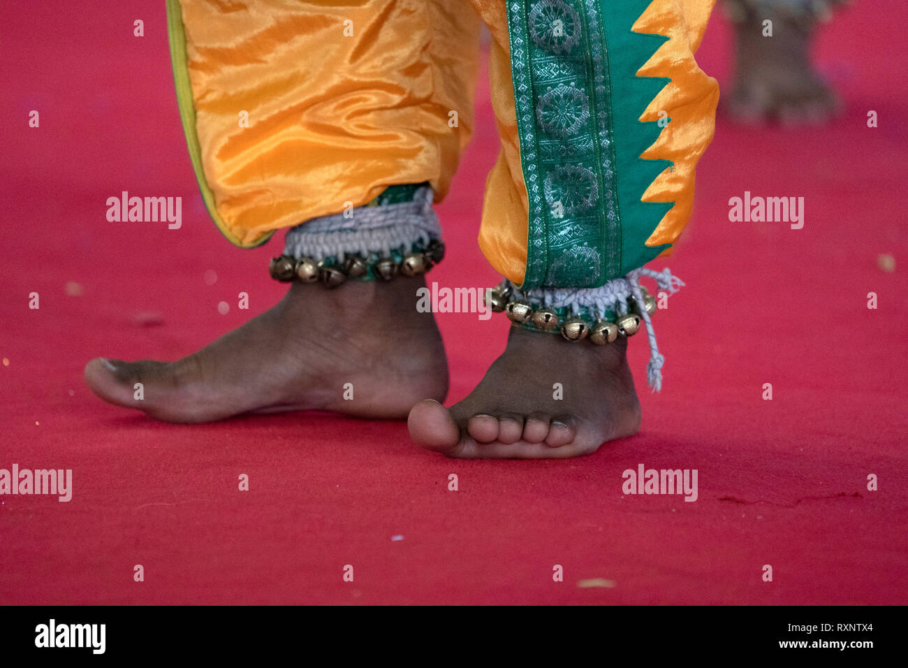 Indian traditional dancer foot detail Stock Photo - Alamy